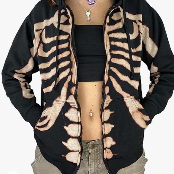 Jackets & Coats | Skeleton Zip Up New | Poshmark